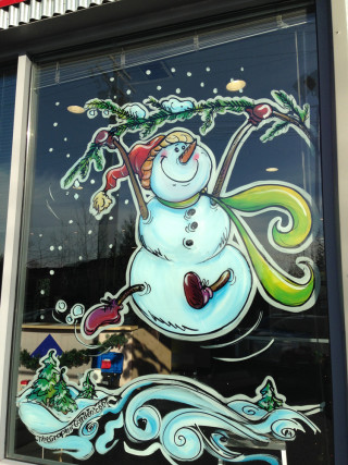 Snowmen Window Paintings - Graphic Garden Design Studio