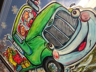 Santa & Elf Window Paintings - Graphic Garden Design Studio