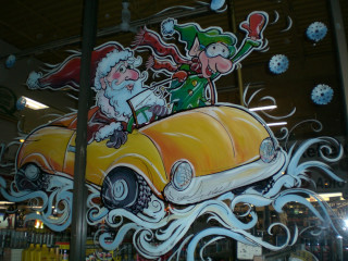 Santa & Elf Window Paintings - Graphic Garden Design Studio