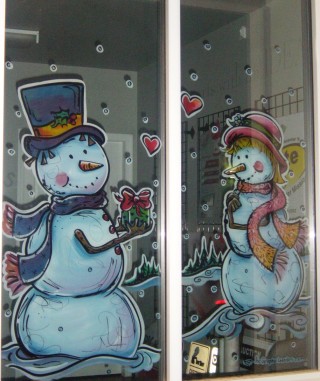 Snowmen Window Paintings - Graphic Garden Design Studio