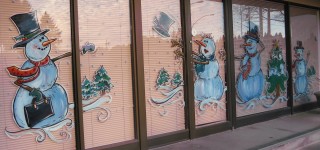 Snowmen Window Paintings - Graphic Garden Design Studio