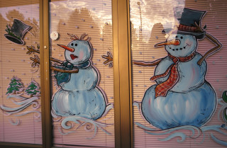 Snowmen Window Paintings - Graphic Garden Design Studio