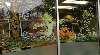 Fall Window Paintings - Graphic Garden Design Studio