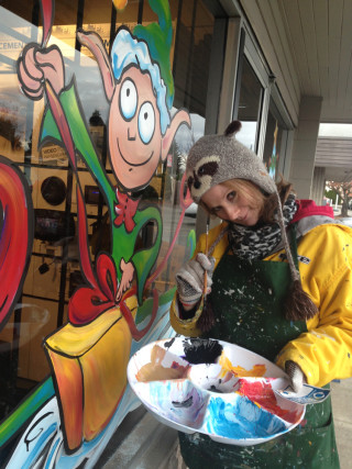 Santa & Elf Window Paintings - Graphic Garden Design Studio