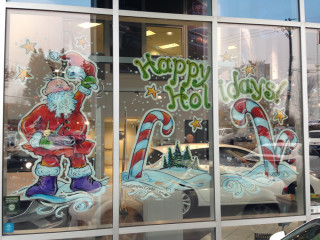 Santa & Elf Window Paintings - Graphic Garden Design Studio