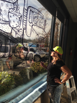Santa & Elf Window Paintings - Graphic Garden Design Studio