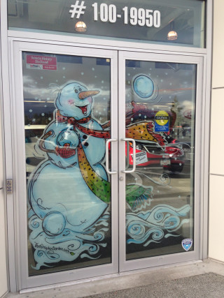 Snowmen Window Paintings - Graphic Garden Design Studio