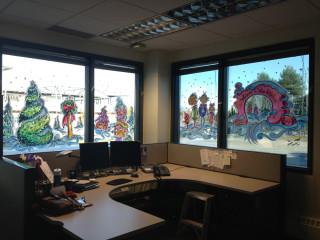 Character Window Paintings - Graphic Garden Design Studio