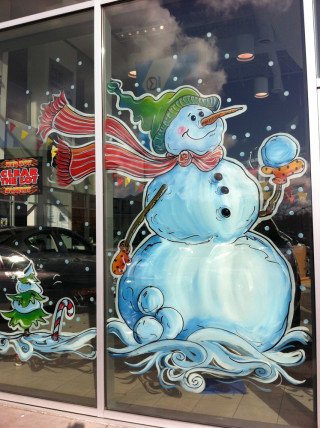 Snowmen Window Paintings - Graphic Garden Design Studio