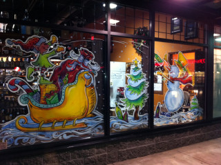 Santa & Elf Window Paintings - Graphic Garden Design Studio