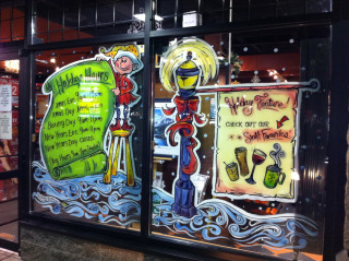 Santa & Elf Window Paintings - Graphic Garden Design Studio