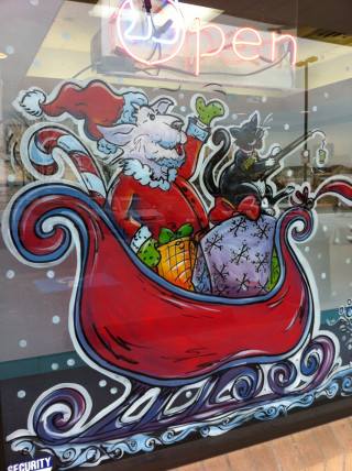 Santa & Elf Window Paintings - Graphic Garden Design Studio