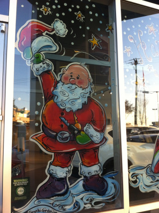 Santa & Elf Window Paintings - Graphic Garden Design Studio