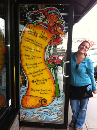 Santa & Elf Window Paintings - Graphic Garden Design Studio