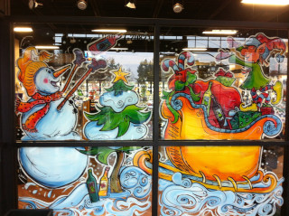 Santa & Elf Window Paintings - Graphic Garden Design Studio