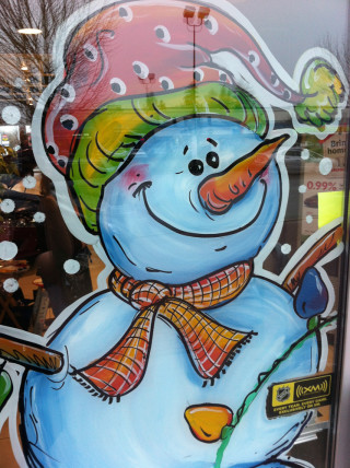 Snowmen Window Paintings - Graphic Garden Design Studio
