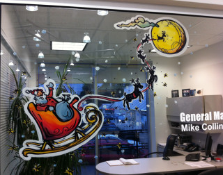 Santa & Elf Window Paintings - Graphic Garden Design Studio