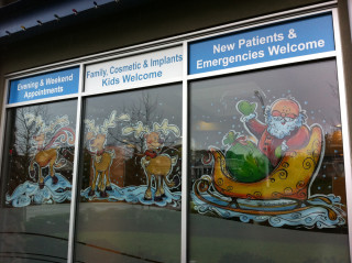 Santa & Elf Window Paintings - Graphic Garden Design Studio