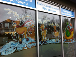 Santa & Elf Window Paintings - Graphic Garden Design Studio