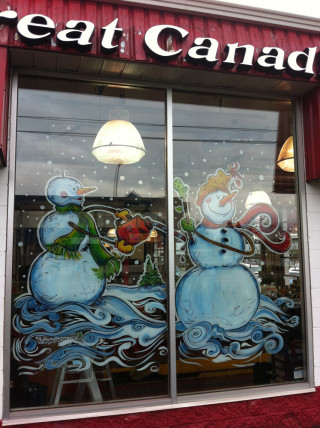 Snowmen Window Paintings - Graphic Garden Design Studio