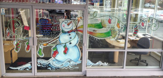 Snowmen Window Paintings - Graphic Garden Design Studio