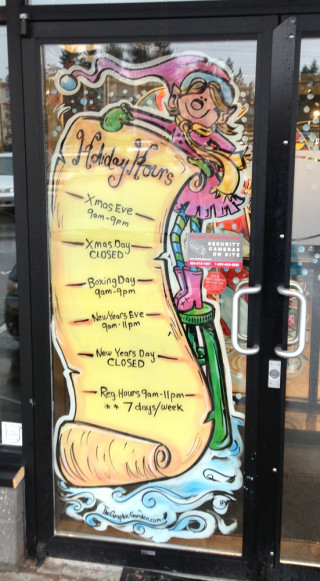 Santa & Elf Window Paintings - Graphic Garden Design Studio