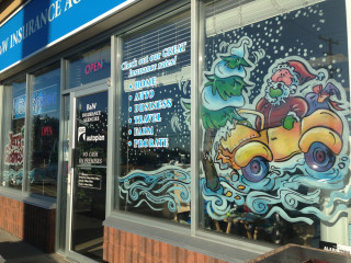 Santa & Elf Window Paintings - Graphic Garden Design Studio