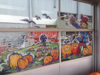 Fall Window Paintings - Graphic Garden Design Studio