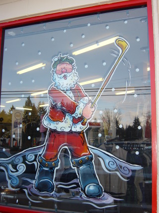 Santa & Elf Window Paintings - Graphic Garden Design Studio