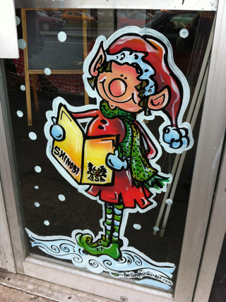 Santa & Elf Window Paintings - Graphic Garden Design Studio