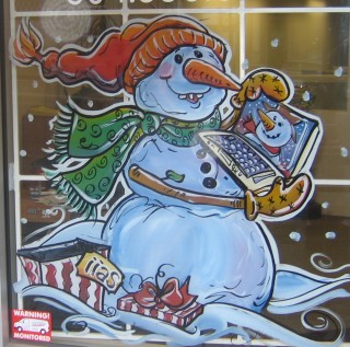 Snowmen Window Paintings - Graphic Garden Design Studio