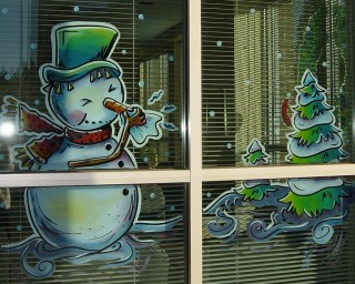 Snowmen Window Paintings - Graphic Garden Design Studio