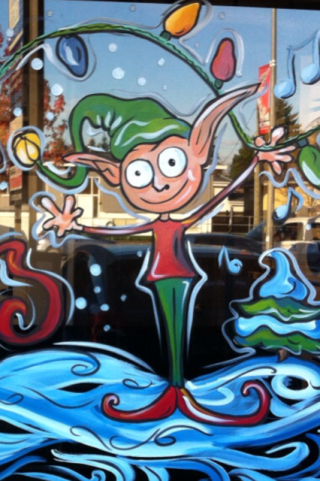 Santa & Elf Window Paintings - Graphic Garden Design Studio