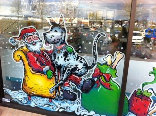 Santa & Elf Window Paintings - Graphic Garden Design Studio