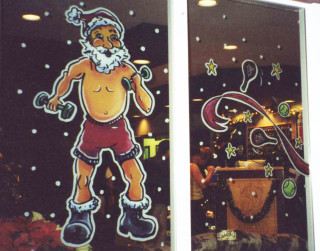 Santa & Elf Window Paintings - Graphic Garden Design Studio