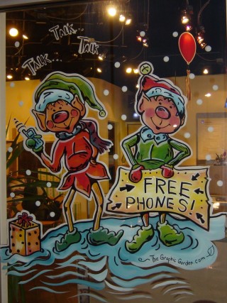 Santa & Elf Window Paintings - Graphic Garden Design Studio